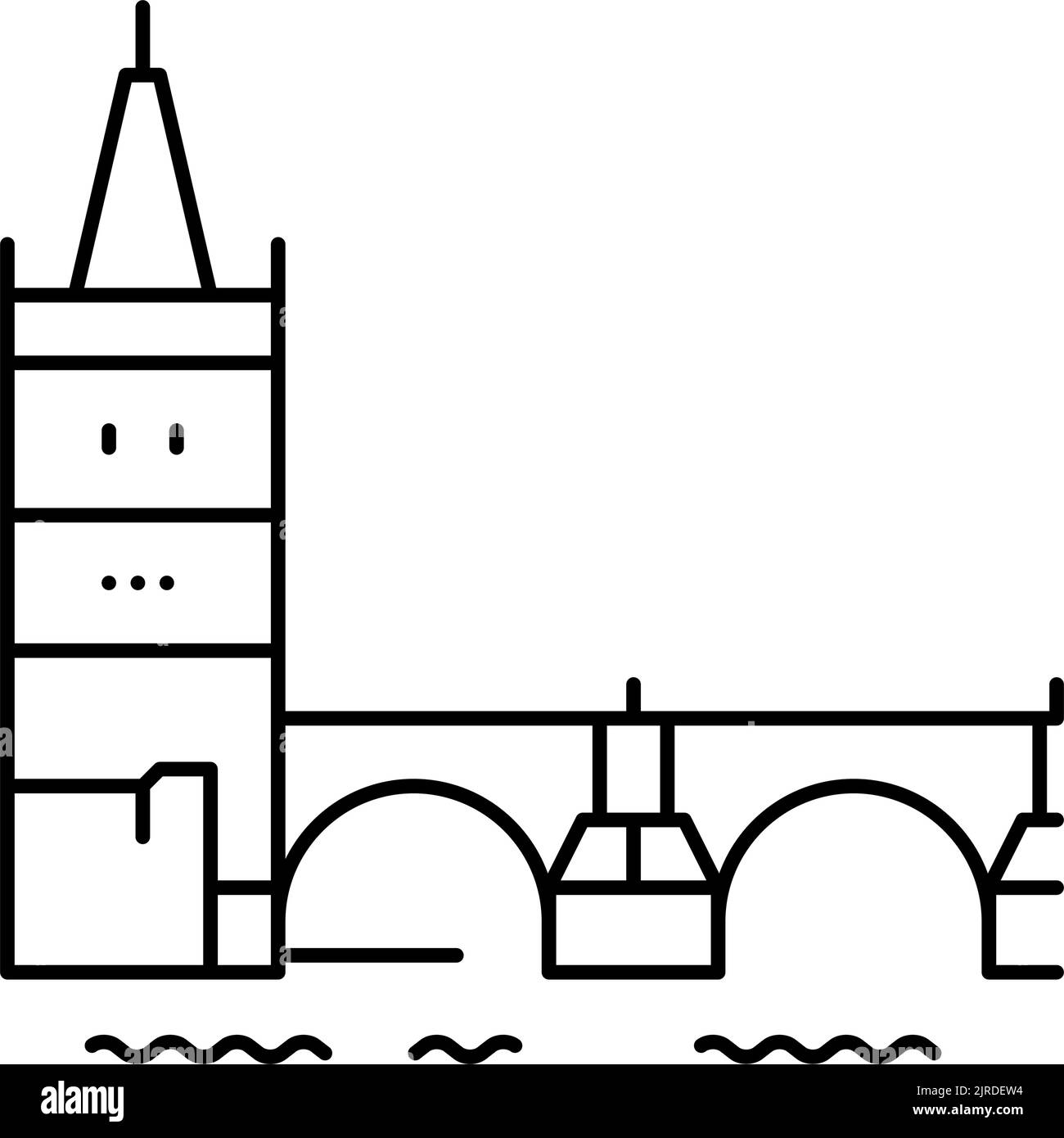 charles bridge line icon vector illustration Stock Vector Image & Art ...