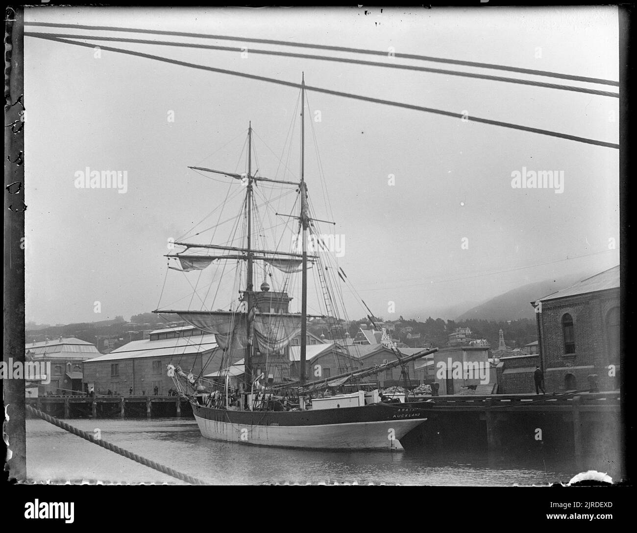 Sailing ship Aratapu, 26 February 1903, New Zealand, by Fred Brockett ...