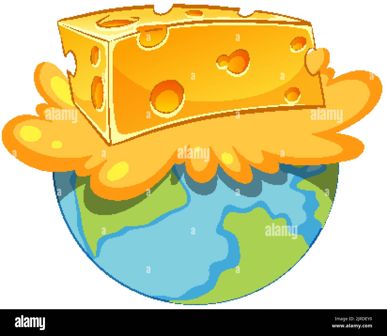 Cheese melting with earth symbol illustration Stock Vector Image & Art ...