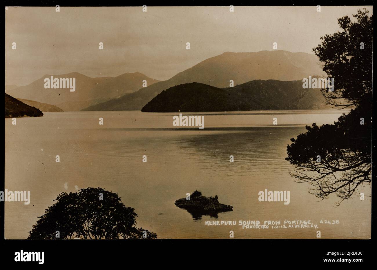 Kenepuru Sound from Portage, 1913, New Zealand, by David James ...