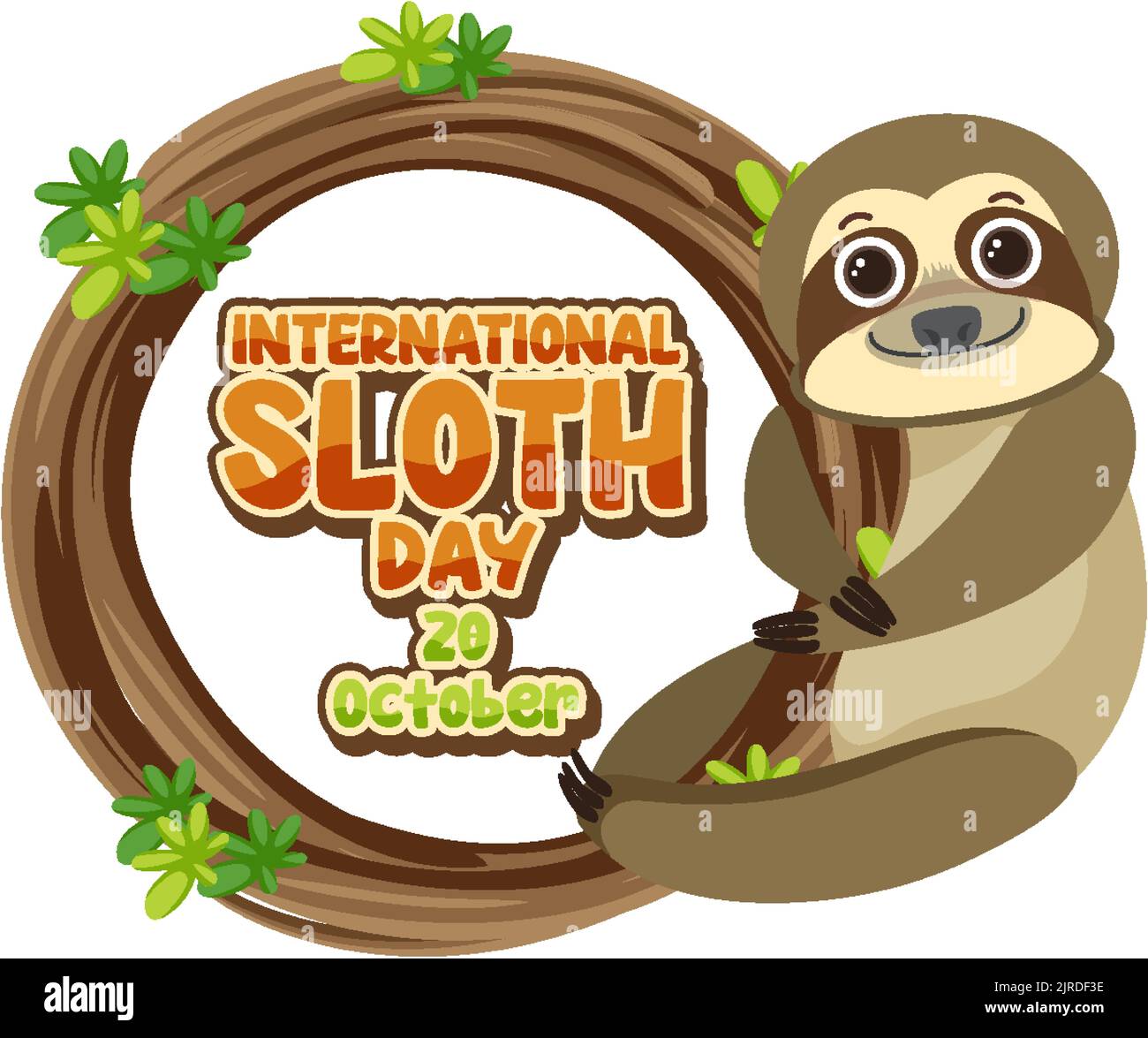 International sloth day banner concept vector illustration Stock Vector ...