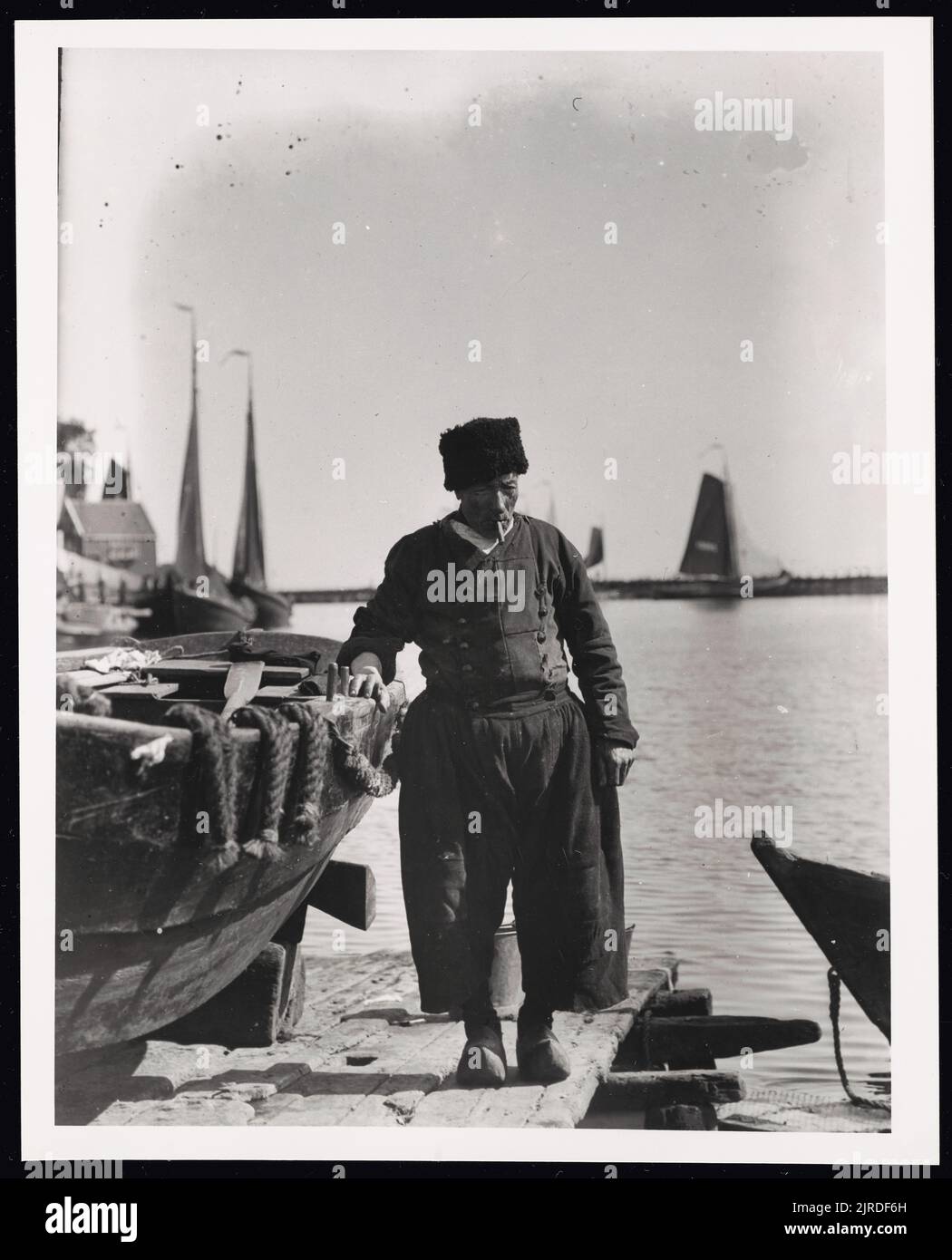 Man in Vollendam, Holland, circa 1913, Holland, by George Crombie Stock ...