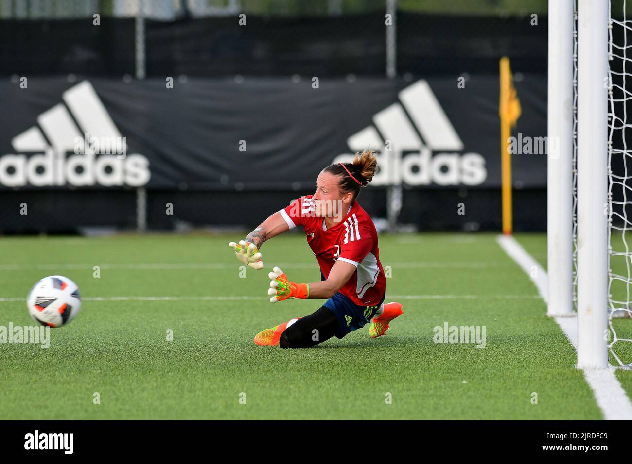 Pauline Peyraud-Magnin of Juventus Women warms up during the UEFA Women ...