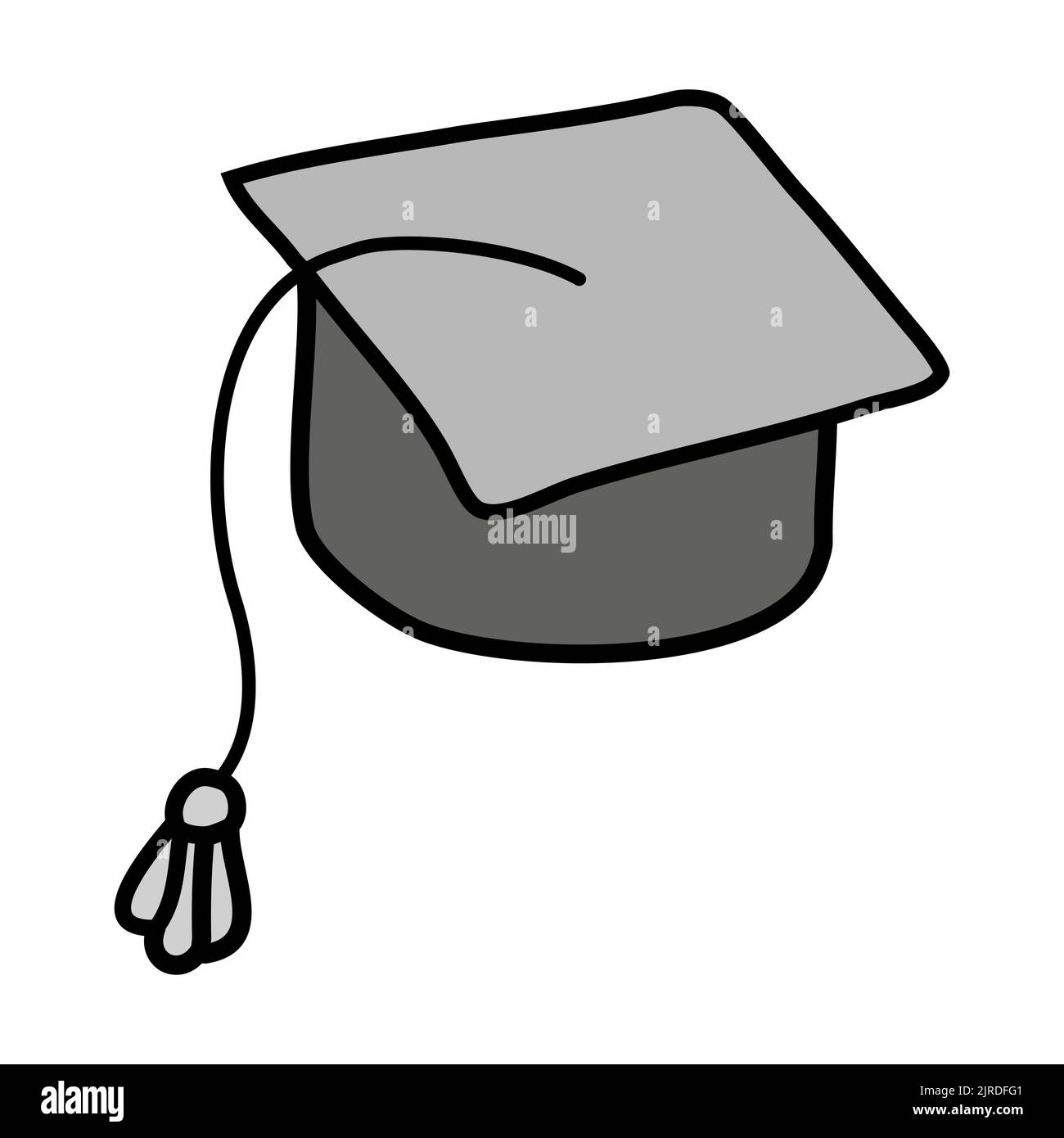 Graduation cap icon symbol sign, hand drawing doodle color line vector ...