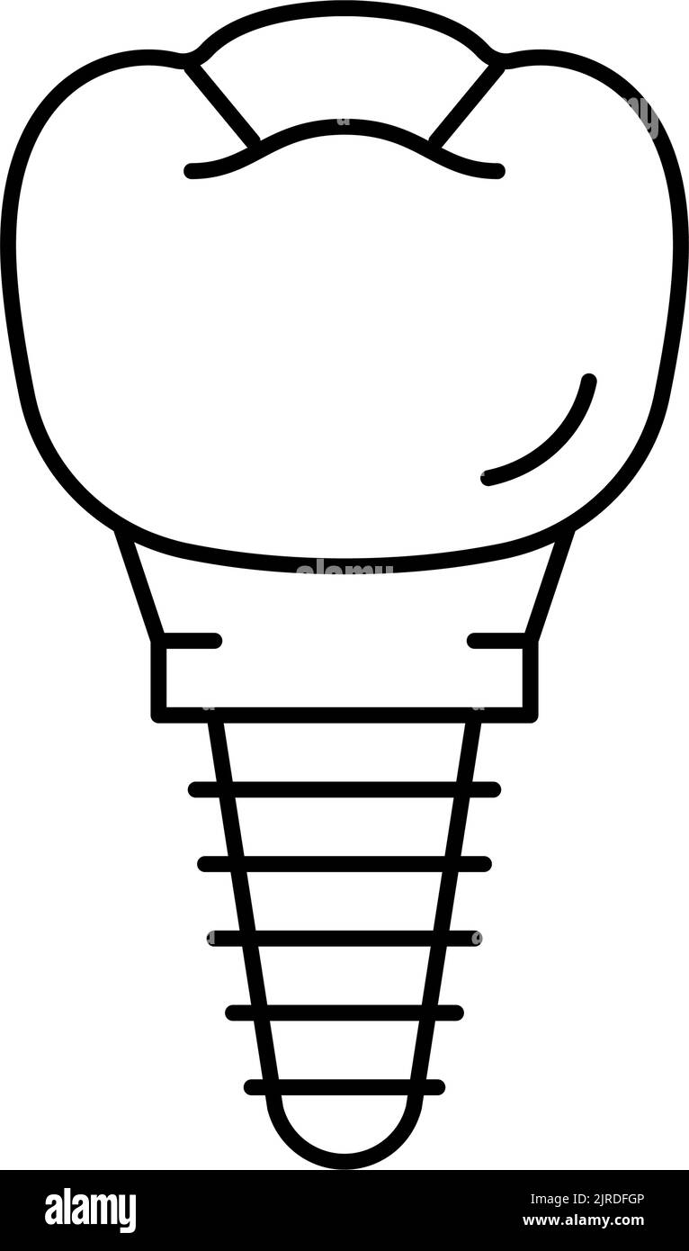 implant tooth line icon vector illustration Stock Vector Image & Art ...