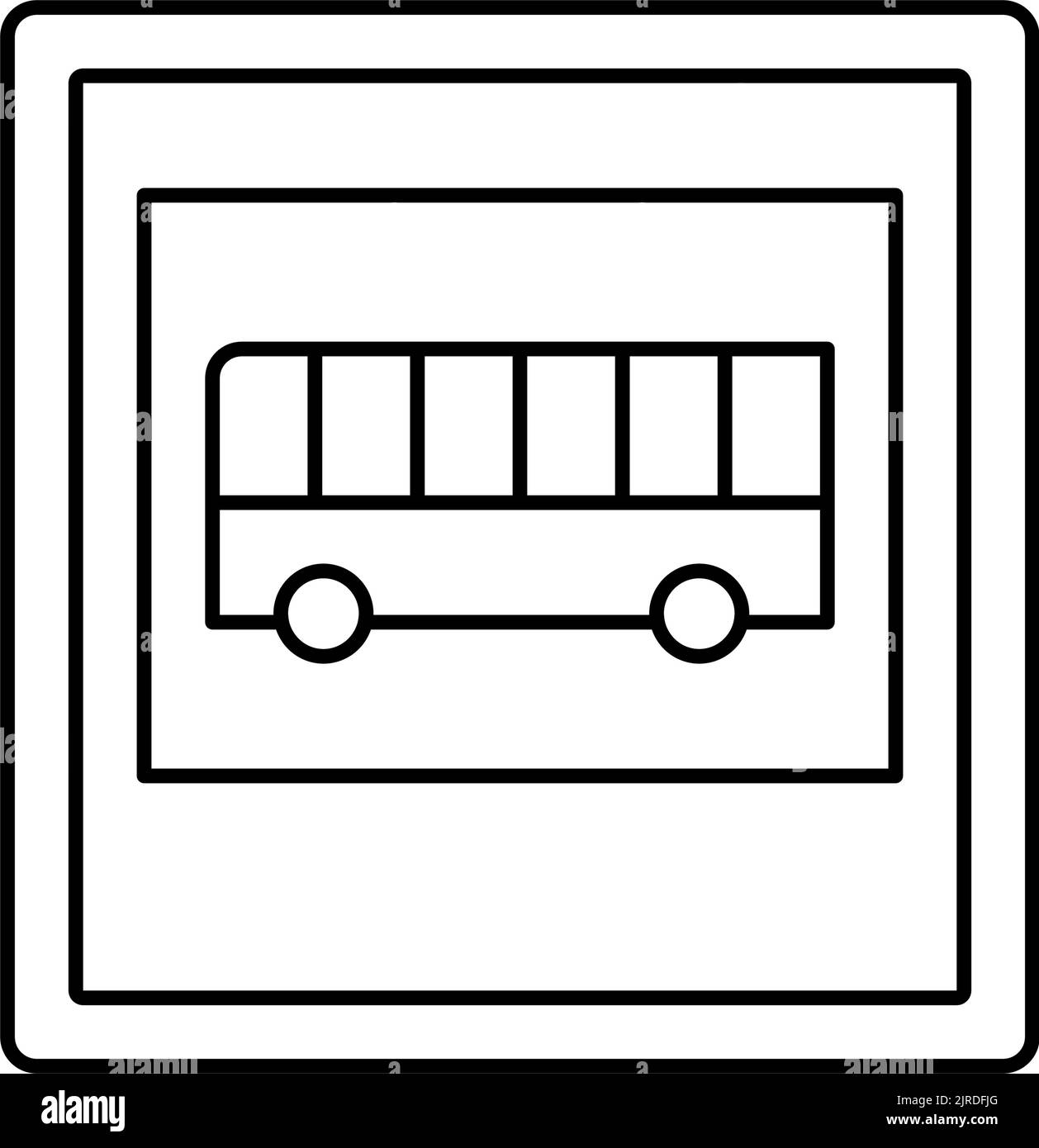 bus road sign line icon vector illustration Stock Vector Image & Art ...