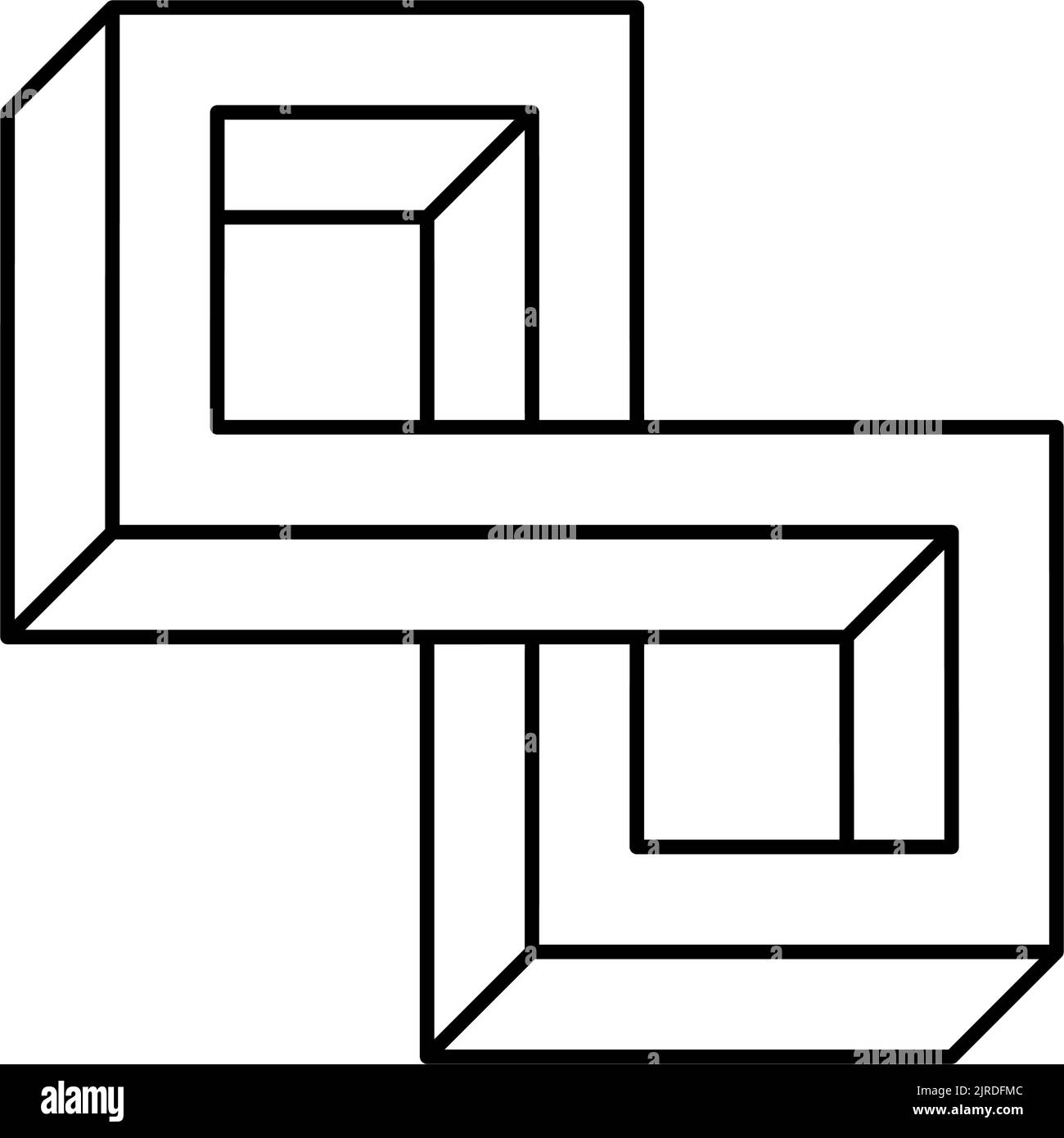 Impossible triangle optical illusion 3d Black and White Stock Photos ...