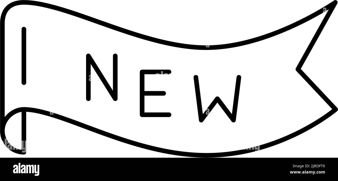 new ribbon banner design line icon vector illustration Stock Vector ...