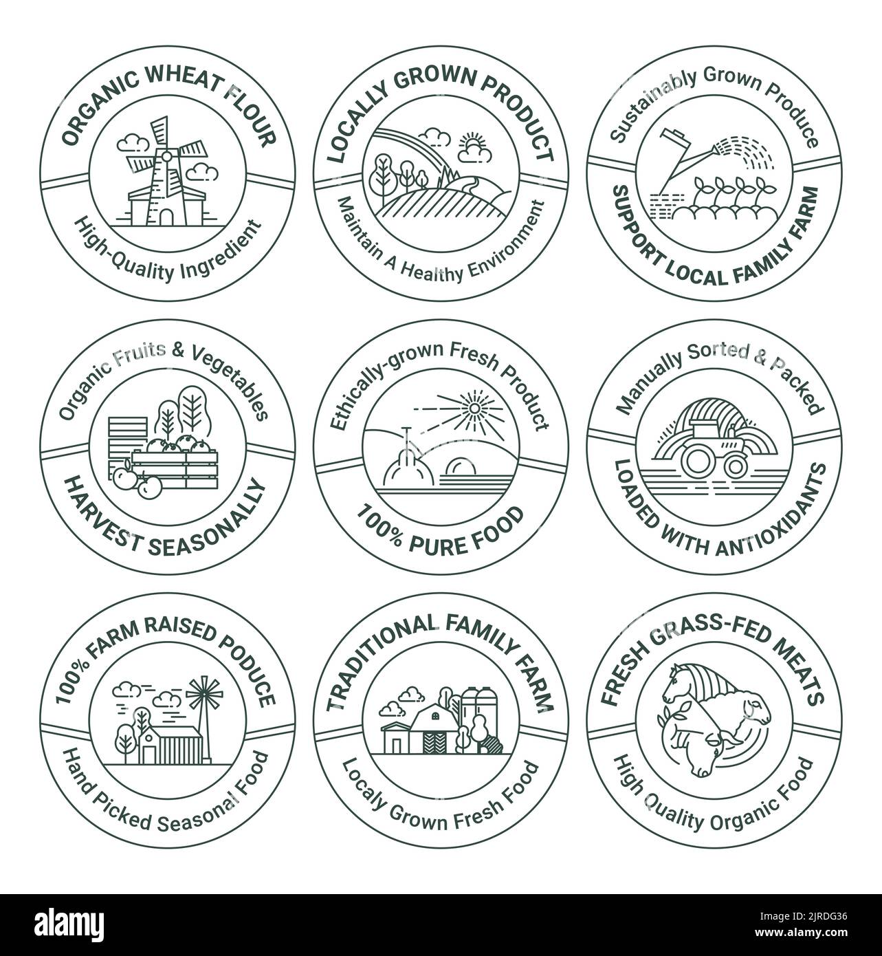 Sticker tag set for organic locally grown product Stock Vector Image ...