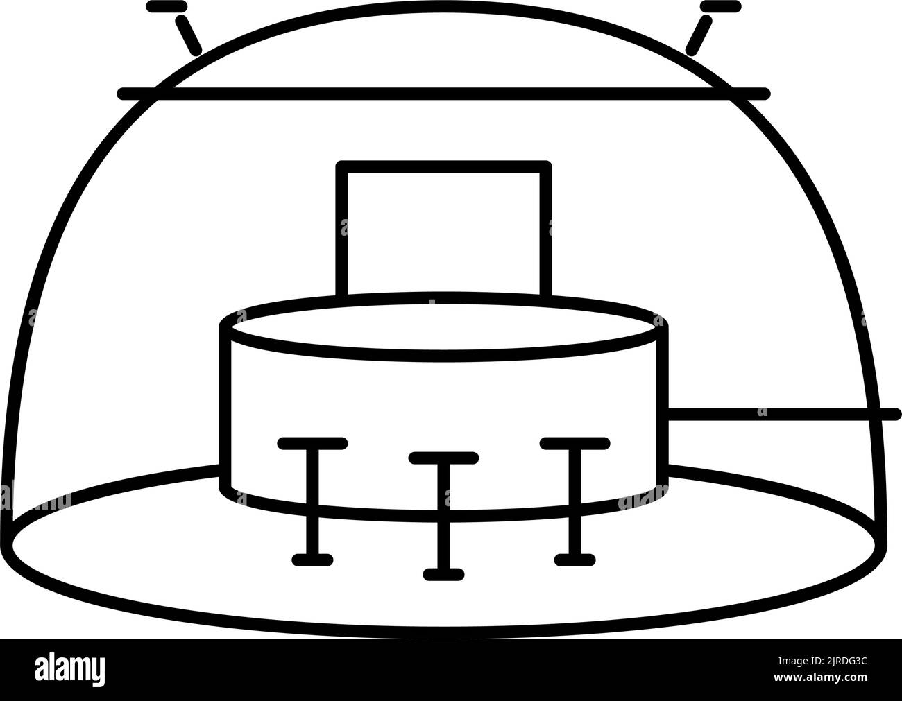 stand exhibition trade line icon vector illustration Stock Vector Image ...