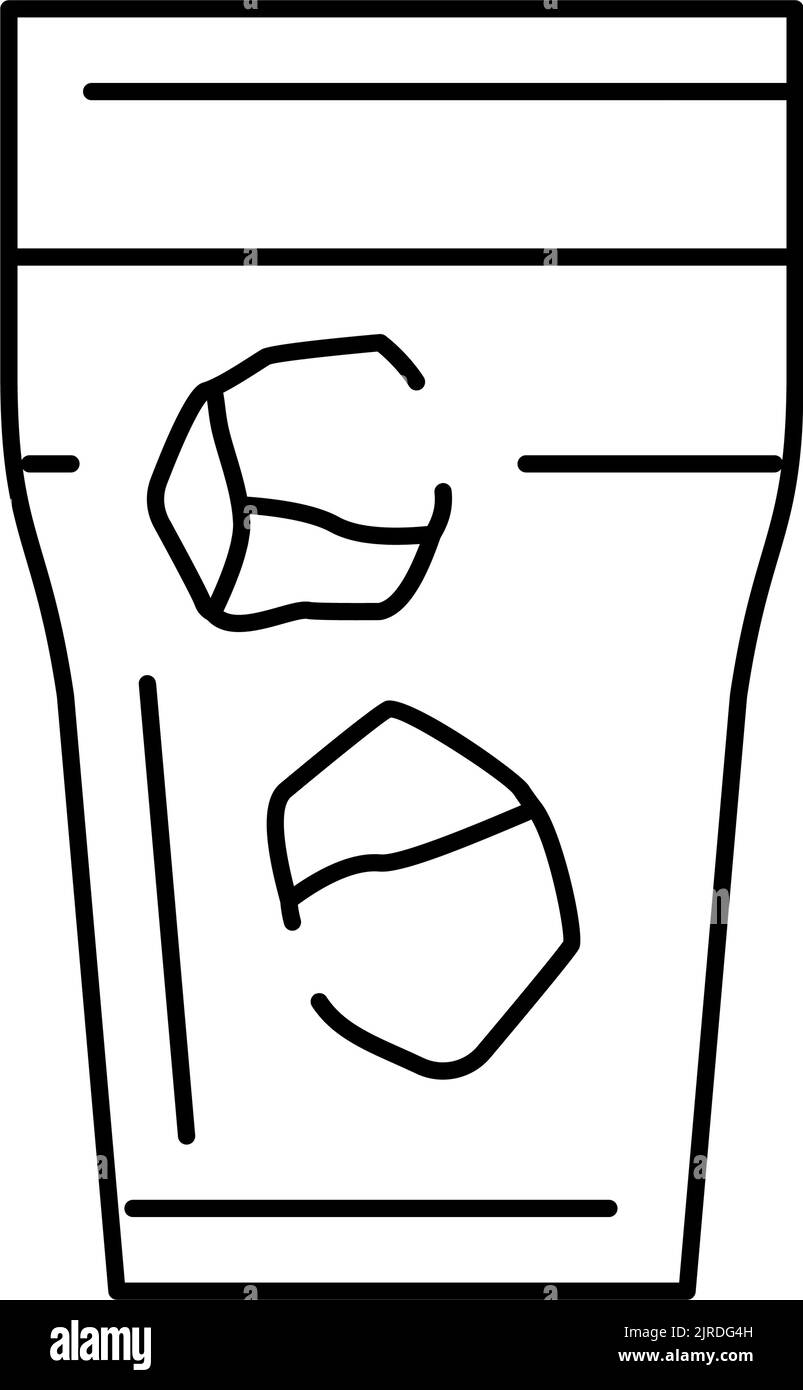 ice beverage drink line icon vector illustration Stock Vector Image ...