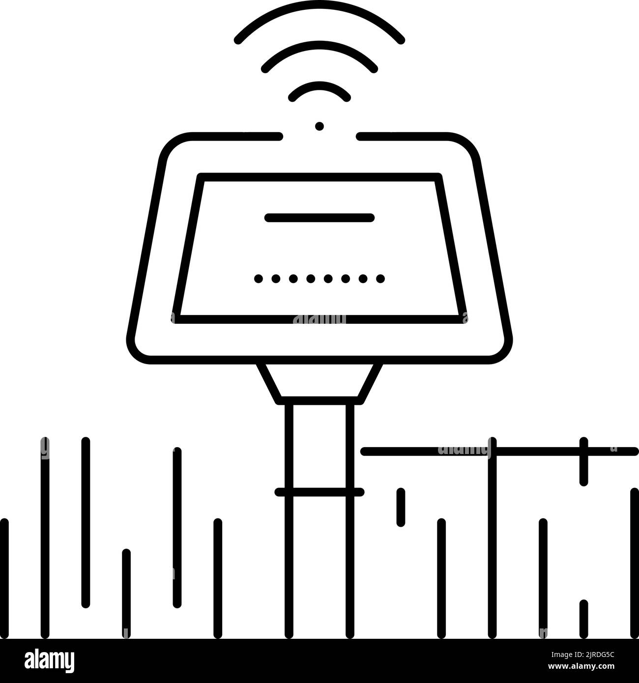 sensor agriculture smart farm line icon vector illustration Stock ...