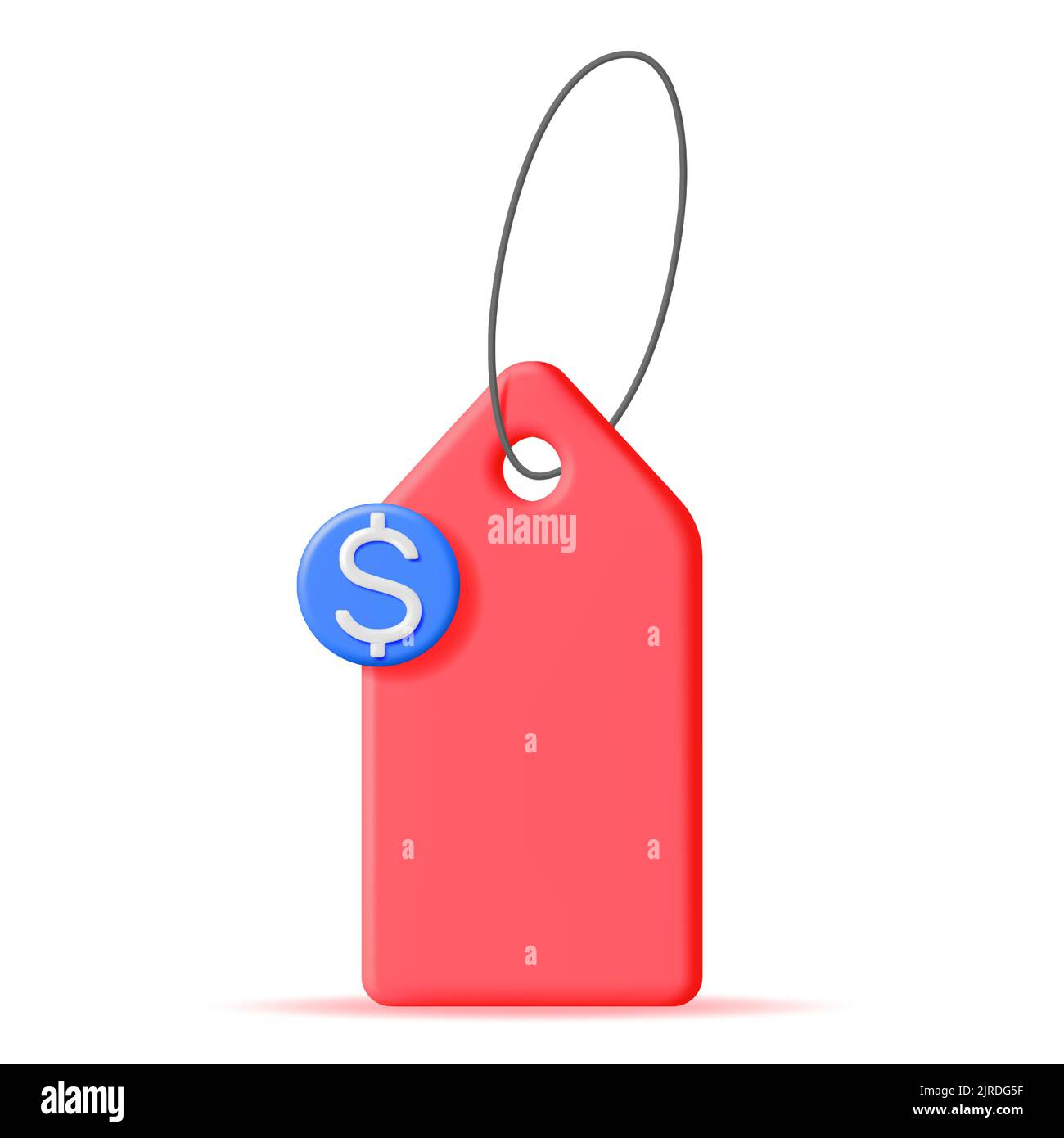 3D Red Tag with String and Dollar Sign Isolated Stock Vector Image ...