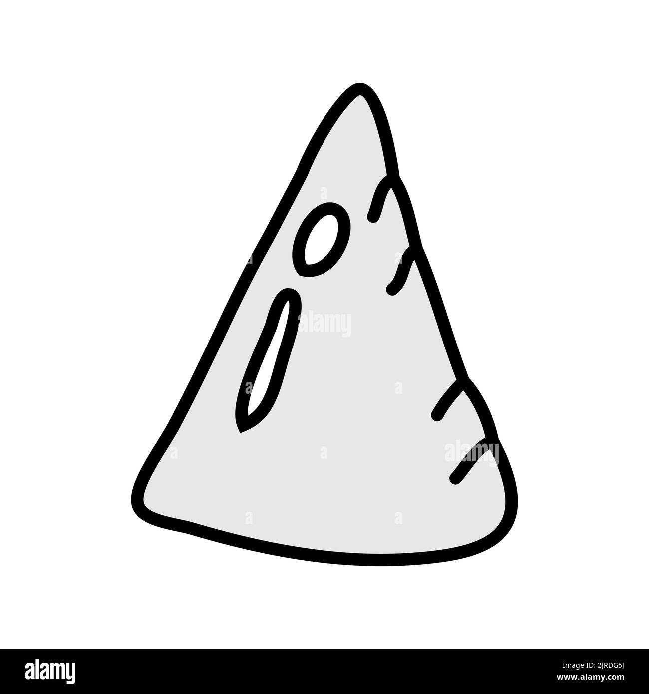 Geometric cone symbol sign, hand drawing doodle color line vector Stock ...