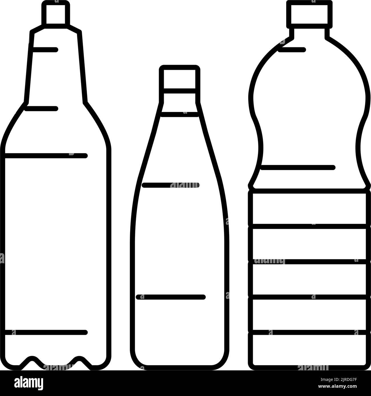 bottle packaging plastic waste line icon vector illustration Stock ...