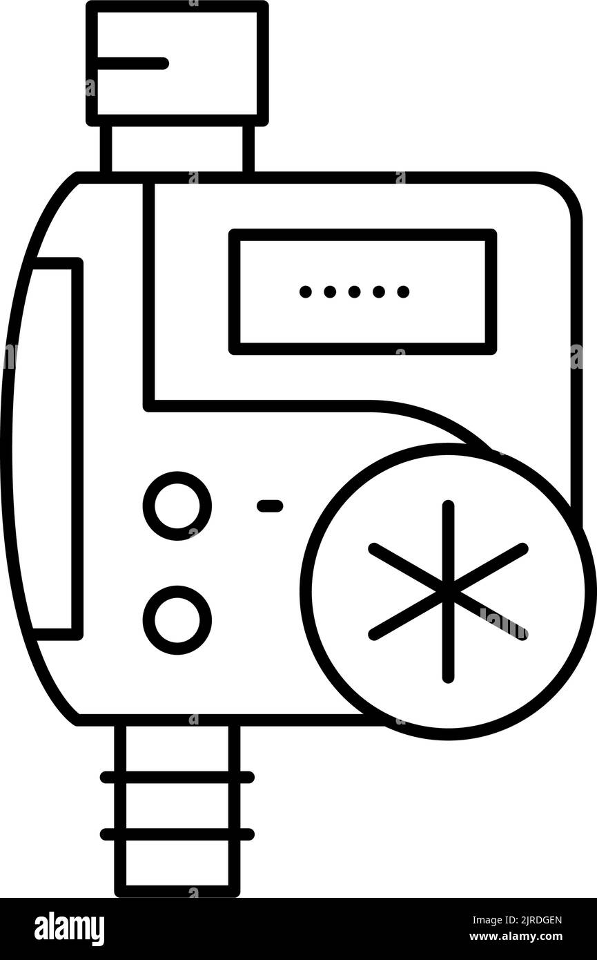 timer drip water irrigation line icon vector illustration Stock Vector ...