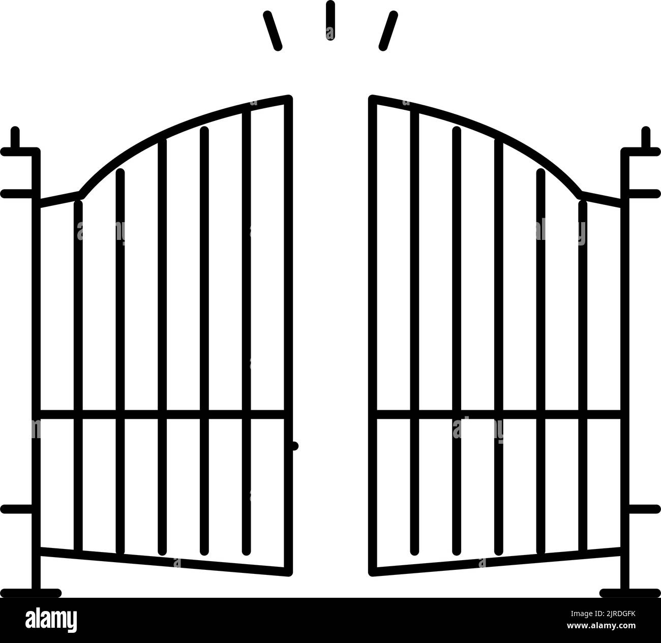automatic gate line icon vector illustration Stock Vector Image & Art ...