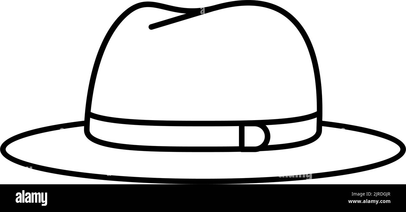 fedora hat cap line icon vector illustration Stock Vector Image & Art ...