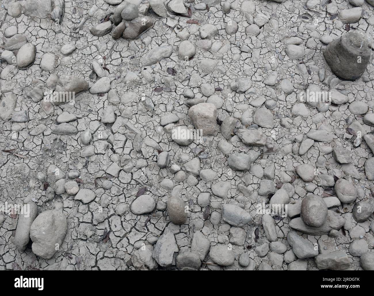 Dried out and cracked river bed in the Chinese city of Shenzhen Stock ...