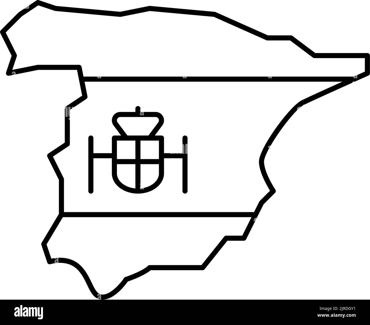 spain country map flag line icon vector illustration Stock Vector Image ...