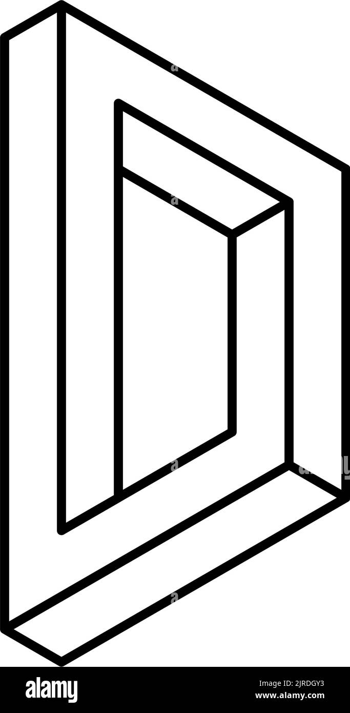 Square Impossible Geometric Shape Line Icon Vector Illustration Stock