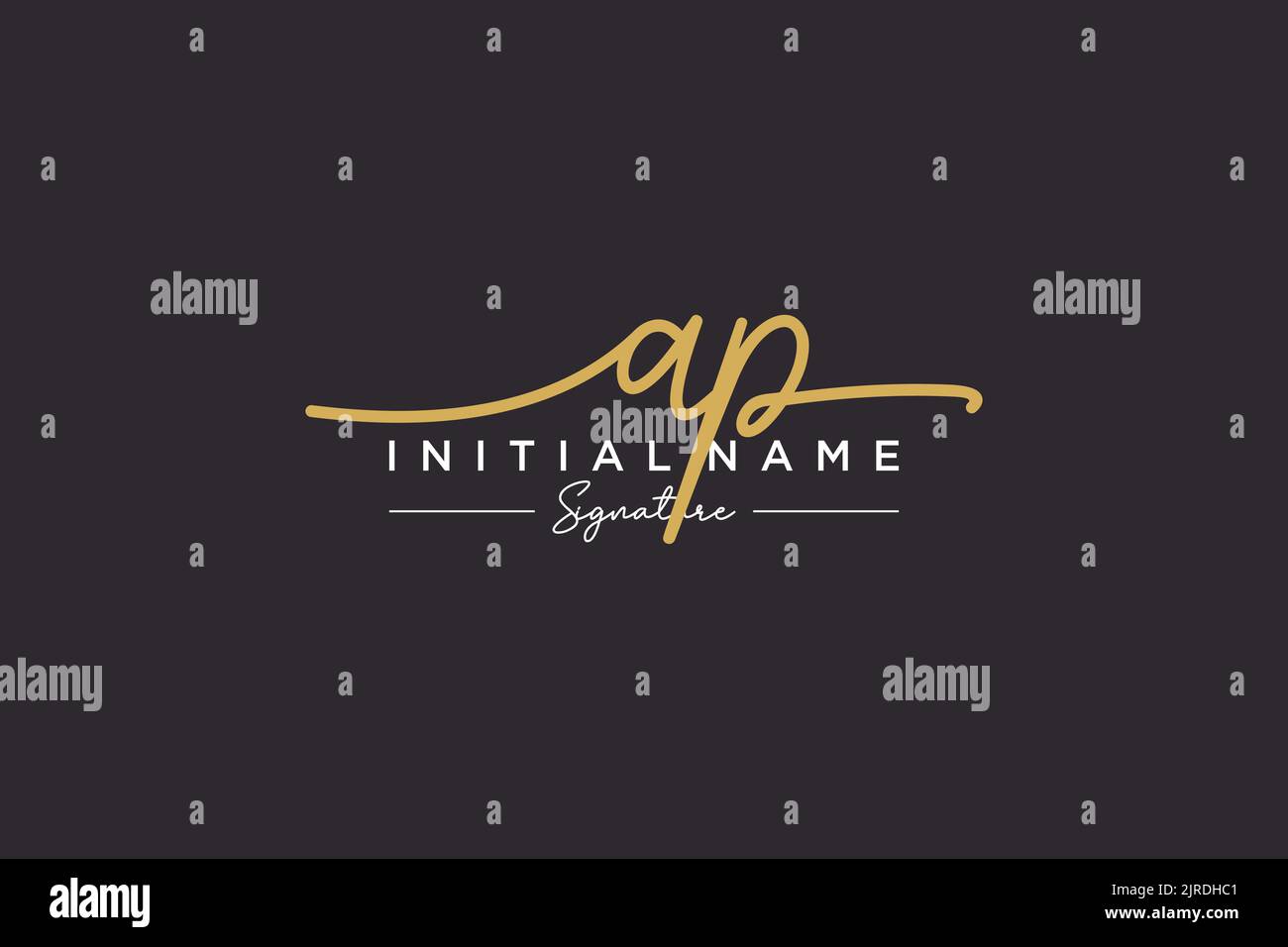 AP signature logo template vector. Hand drawn Calligraphy lettering ...