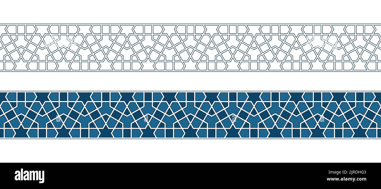 Islamic ornament pattern border for Ramadan card Stock Vector Image ...