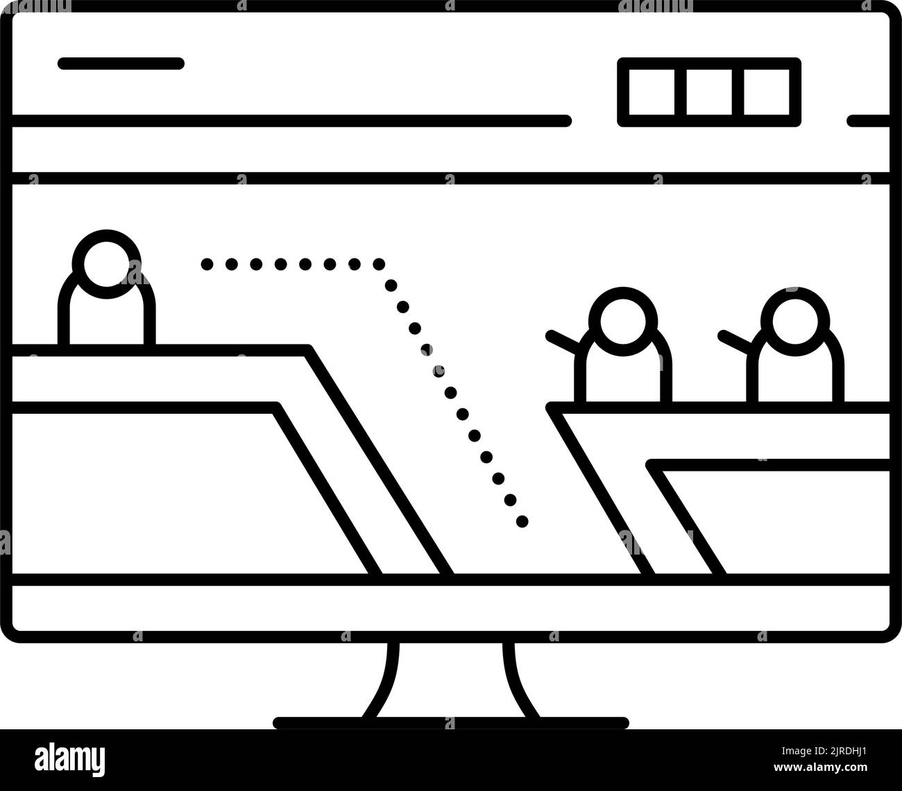 action platform video game line icon vector illustration Stock Vector ...