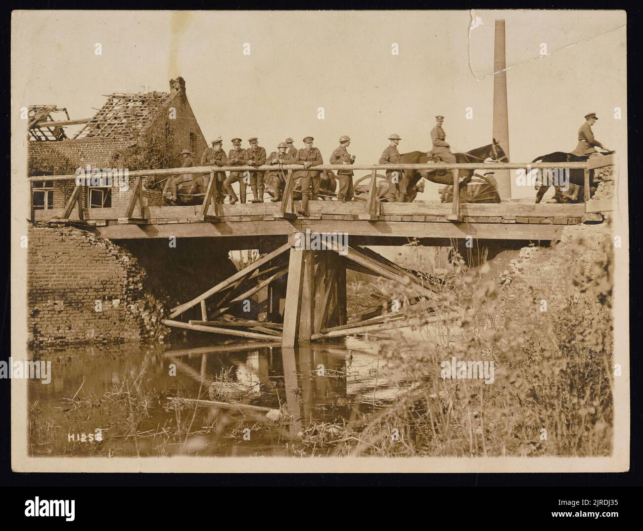 Untitled (soldiers on bridge), circa 1915, maker unknown Stock Photo ...