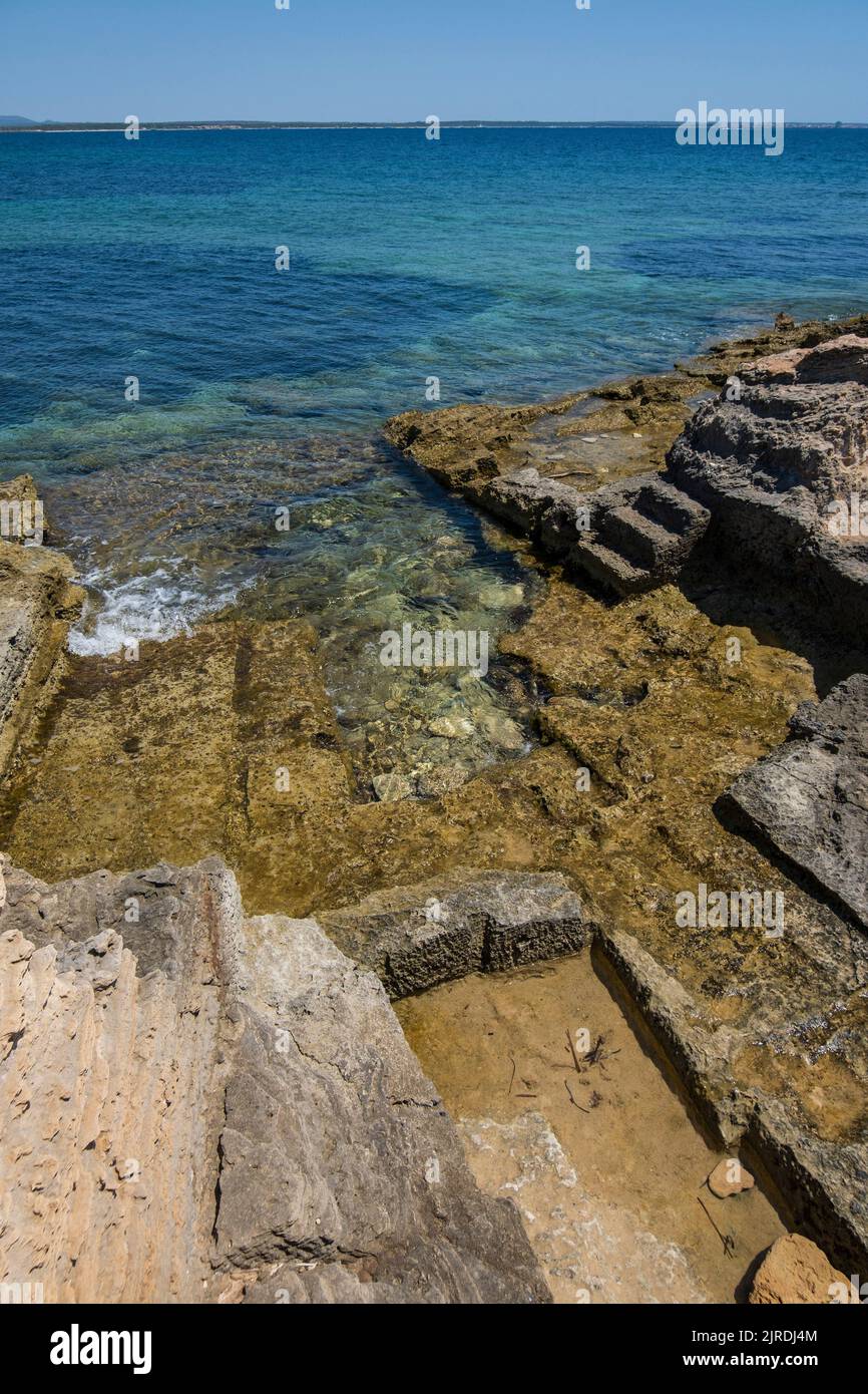 s'Estalella sandstone quarry, s Estanyol de Migjorn, Llucmajor, Majorca ...