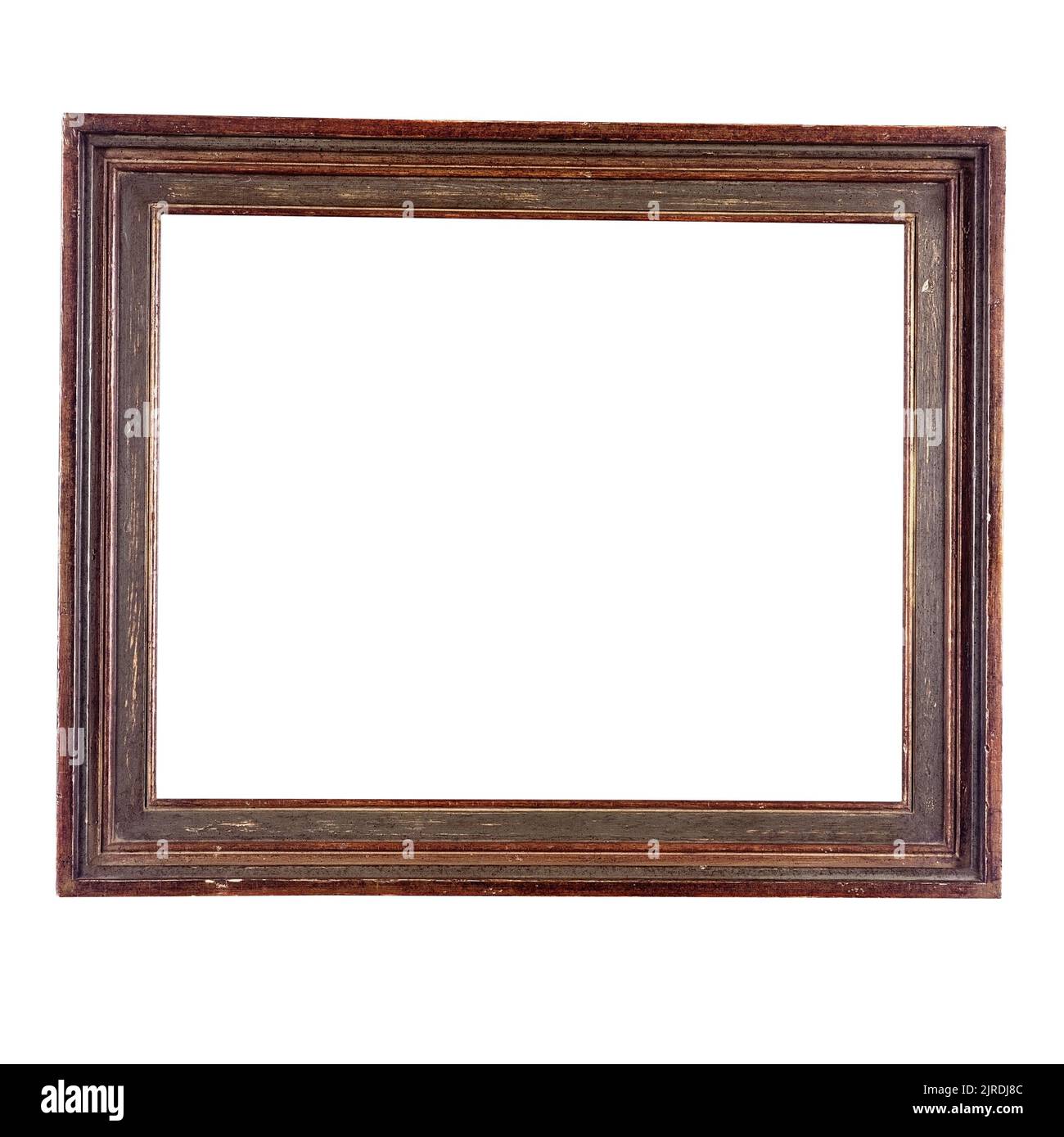 Old antique wooden frame isolated on white with clipping path Stock ...