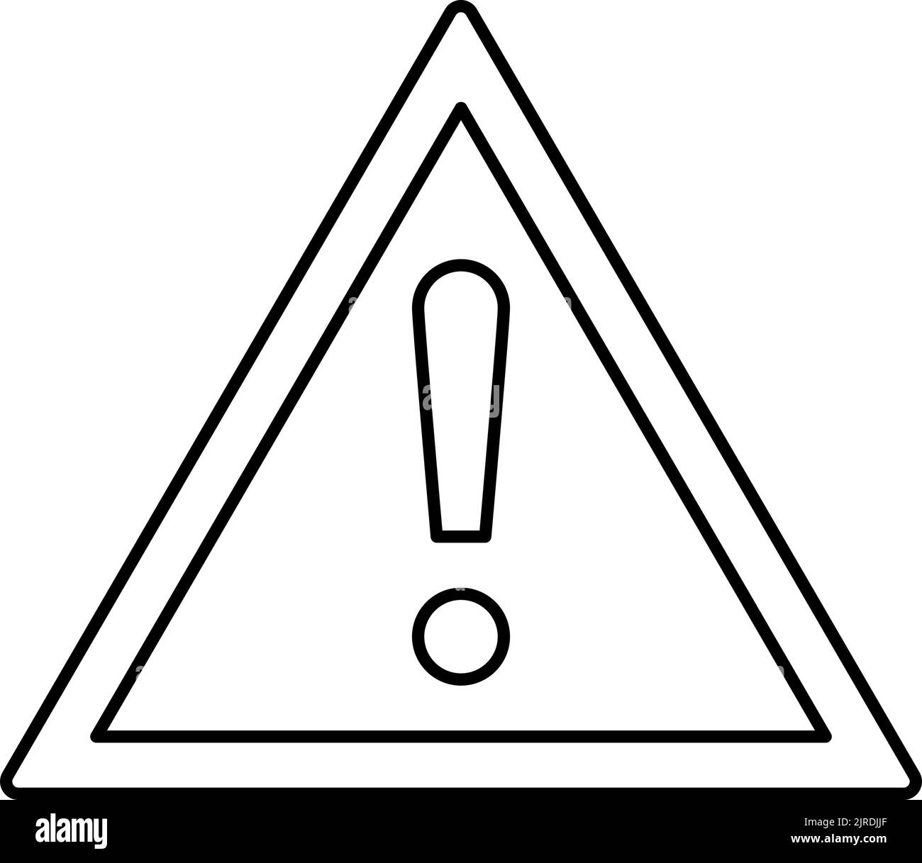 warning road sign line icon vector illustration Stock Vector Image ...