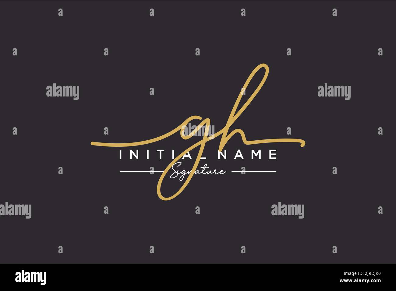 GH signature logo template vector. Hand drawn Calligraphy lettering ...