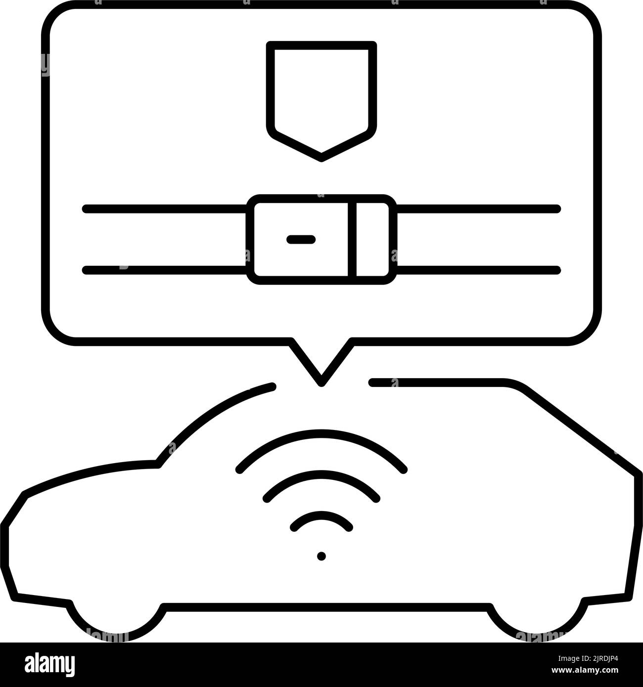 safety car technology line icon vector illustration Stock Vector Image ...