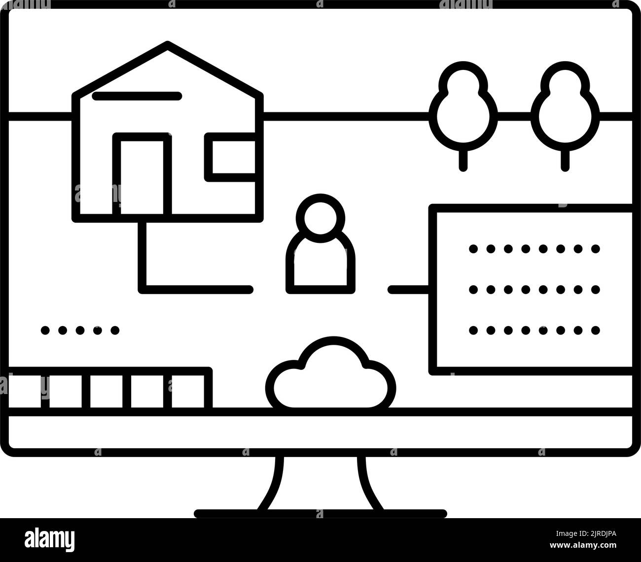 simulation video game line icon vector illustration Stock Vector Image ...