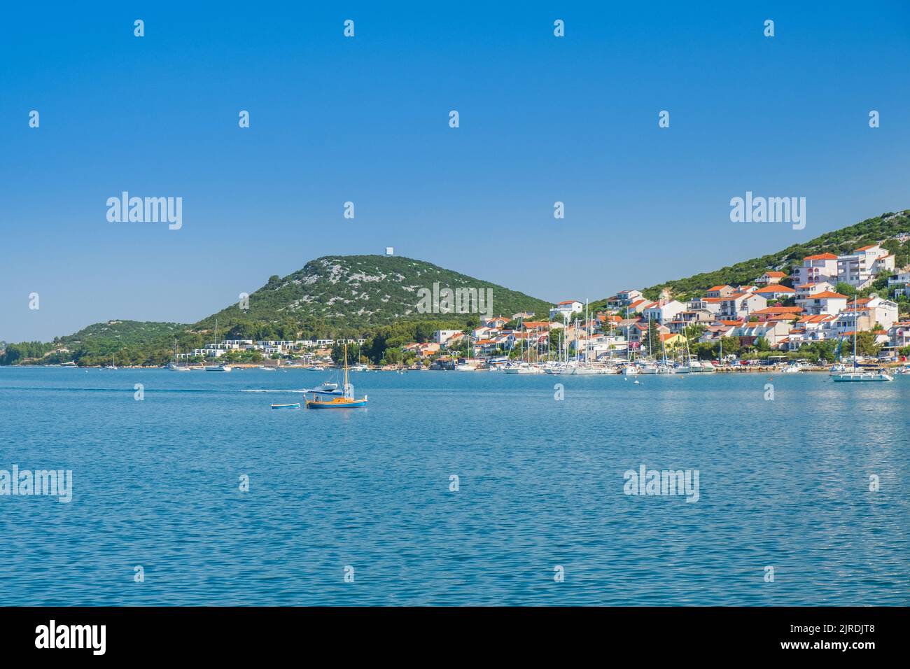 Coastal town Tisno on Murter island in Dalmatia, Croatia Stock Photo ...