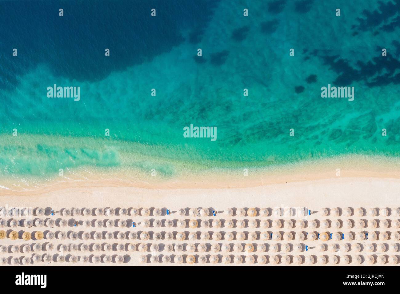 Amazing Adriatic coast in Croatia. Turquoise beach, overhead view Stock ...