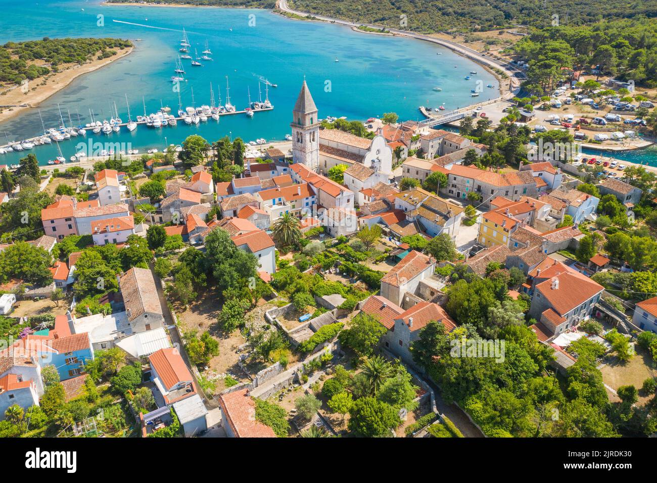 Historic town of Osor between islands Cres and Losinj, Croatia Stock ...