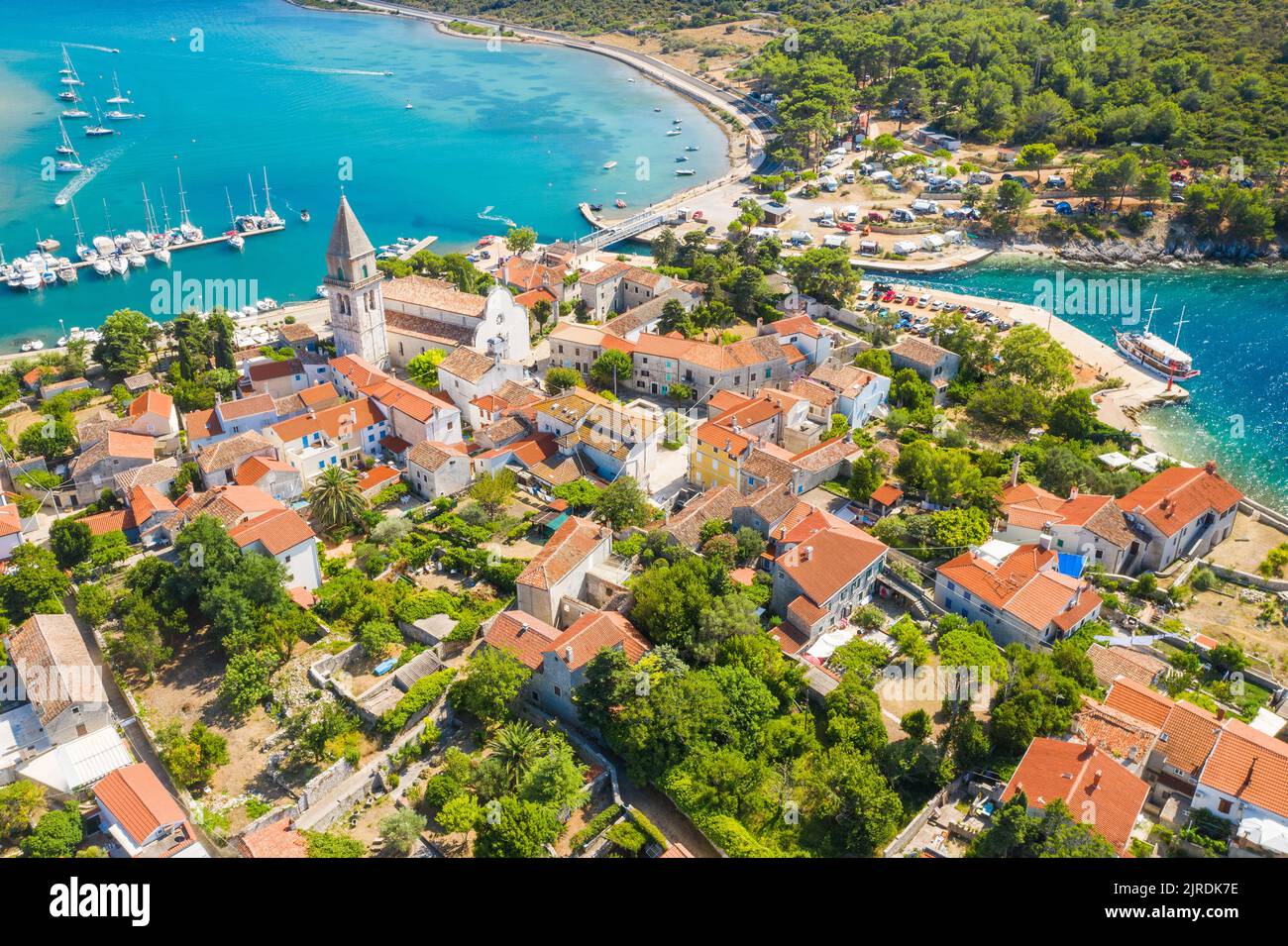 Historic town of Osor between islands Cres and Losinj, Croatia Stock ...