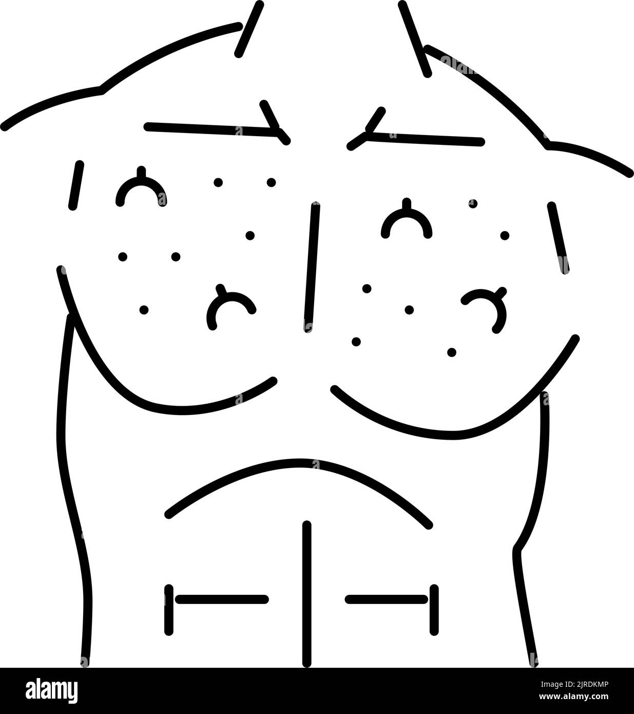 chest ingrown hair line icon vector illustration Stock Vector Image ...