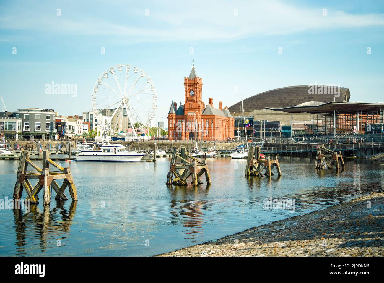 Cardiff, Wales UK August 12th 2022. View of Cardiff Bay, Mermaid Quay ...