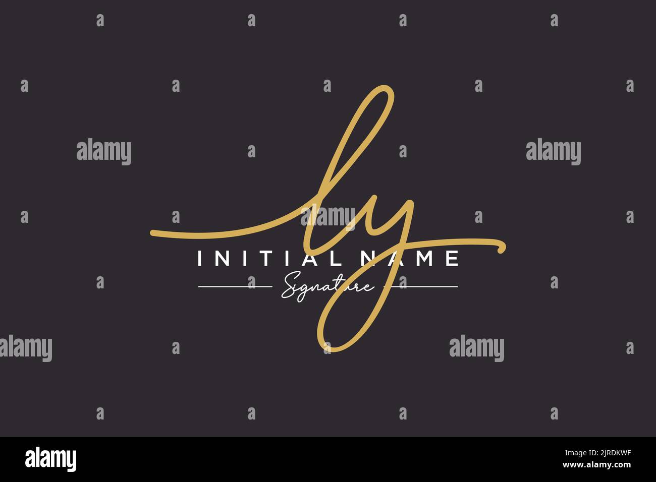 LY signature logo template vector. Hand drawn Calligraphy lettering ...