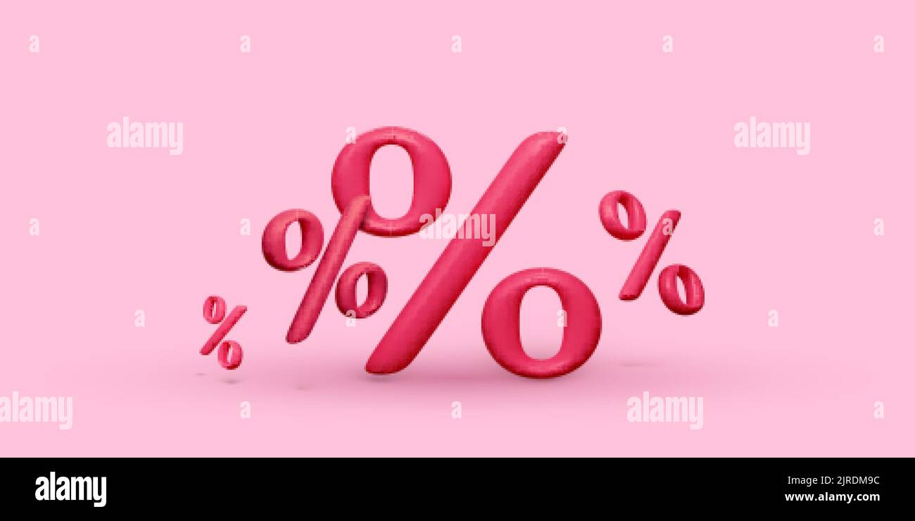 Percent 3d icons. Discount banner for promotion template. Group of ...