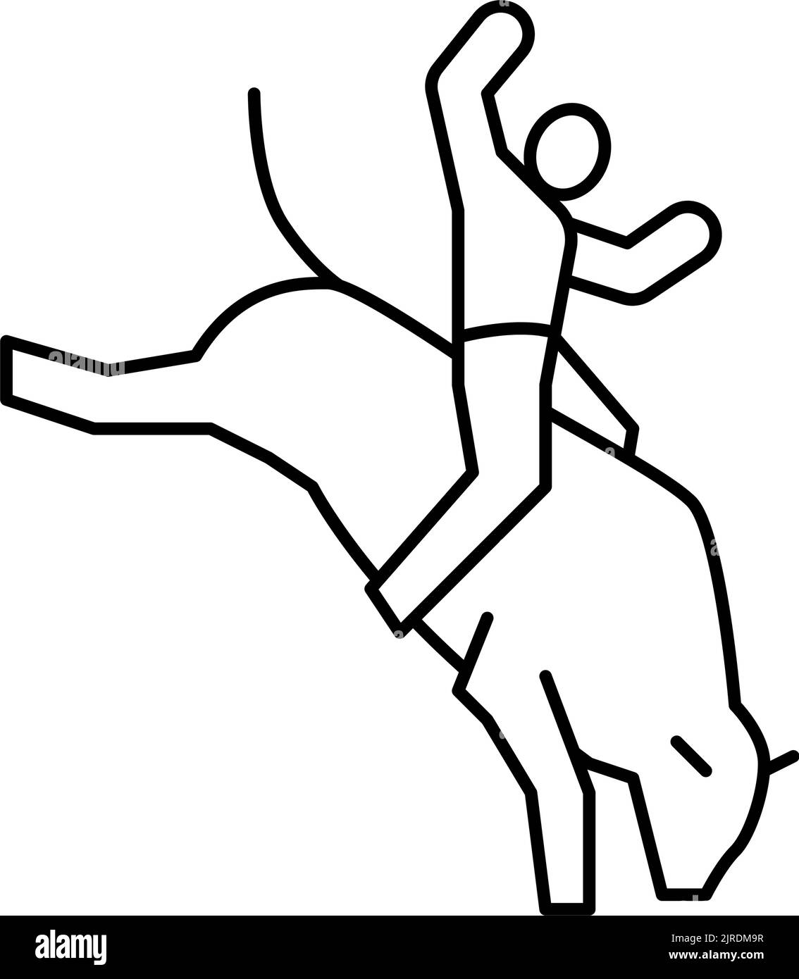 rodeo extremal sport line icon vector illustration Stock Vector Image ...