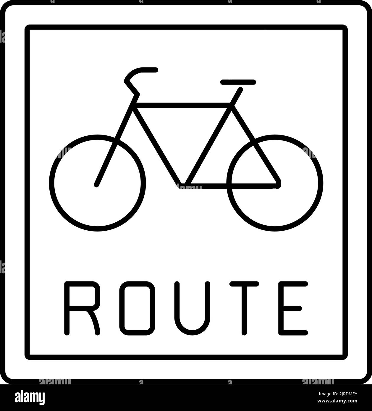 bicycle road sign line icon vector illustration Stock Vector Image ...