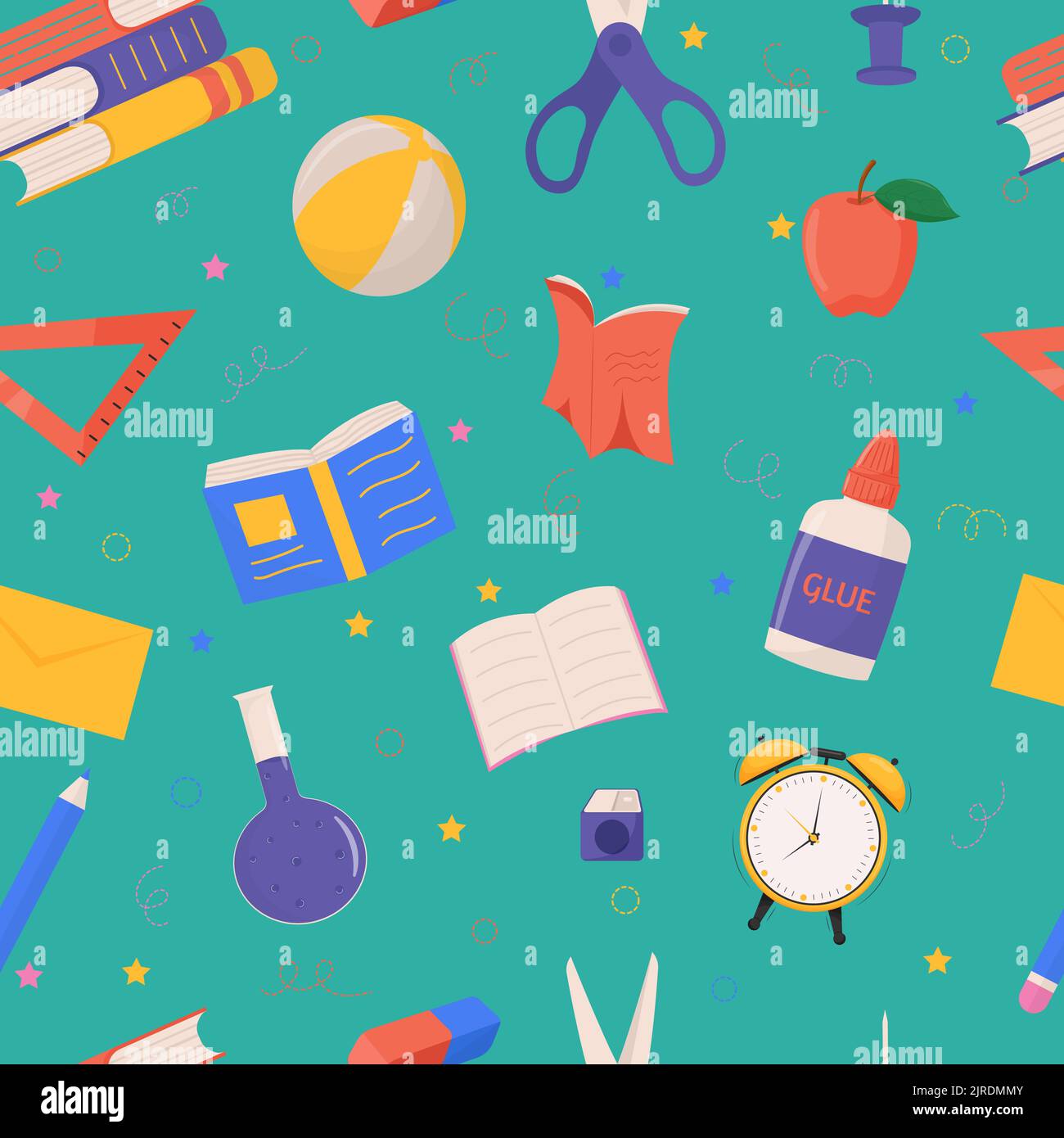 School and education related objects seamless pattern. Vector ...