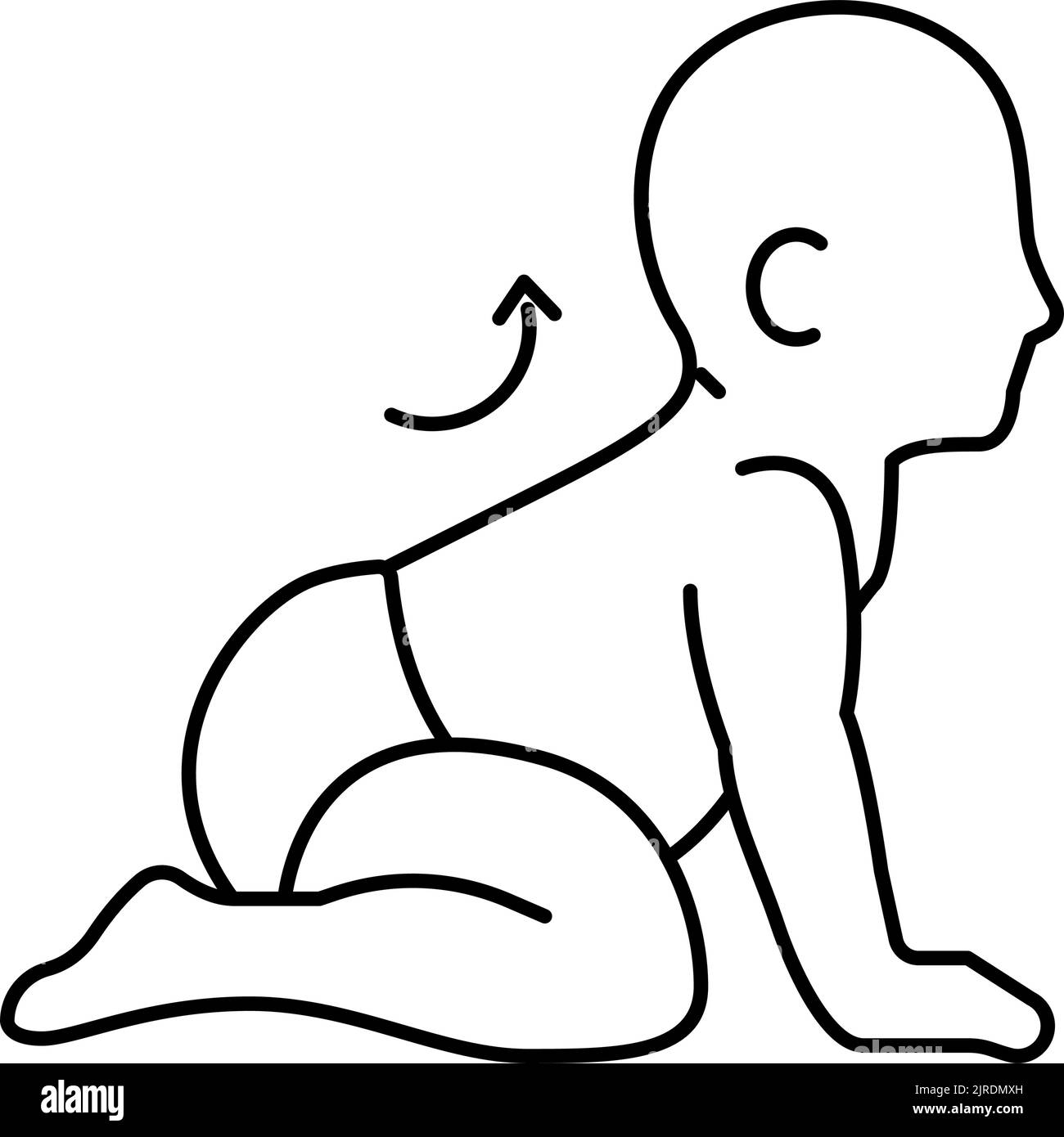 symmetrical tonic neck reflex line icon vector illustration Stock ...