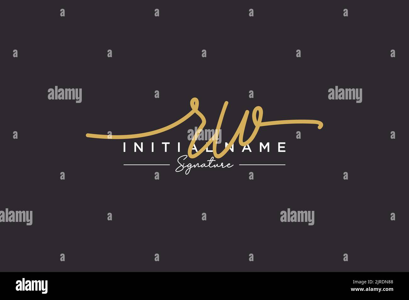 RW signature logo template vector. Hand drawn Calligraphy lettering ...