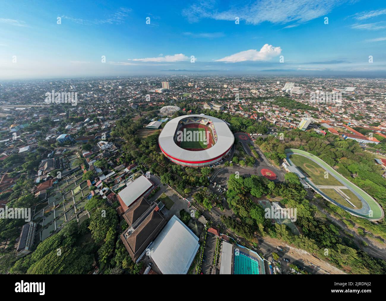 Aerial top down view of the Beautiful scenery of Manahan Solo Stadium ...