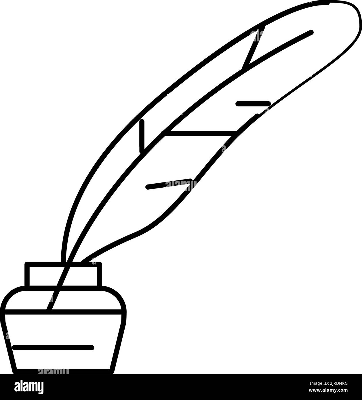 ink feather soft fluffy line icon vector illustration Stock Vector ...